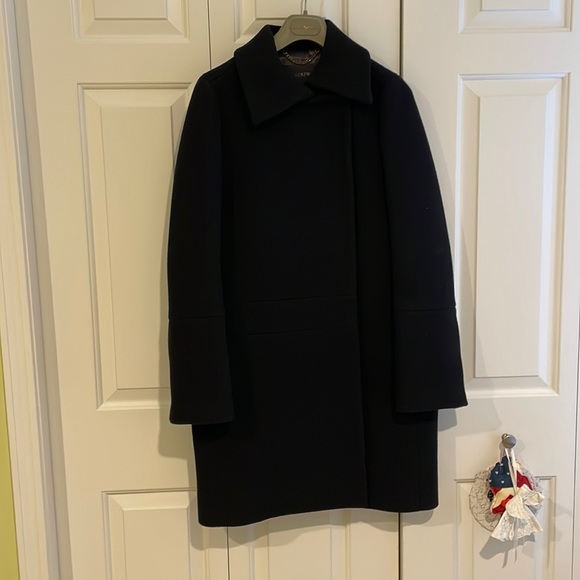 J. Crew | Jackets & Coats | J Crew Stadium Cloth Drop Waist Pea Coat ...
